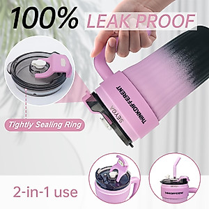 SEYGA 24 oz Insulated Tumbler with Handle |Spill Proof| Coffee Mug Travel Car Thermos Cup Water Bottle for Sport,Office,Ice Drink,Hot Beverage (Blue black)