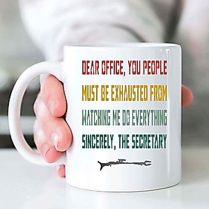 Humor and Sarcasm Gift for Secretary Clerks and Women - Funny Girls Present - 11 Oz White Ceramic Coffee Mug