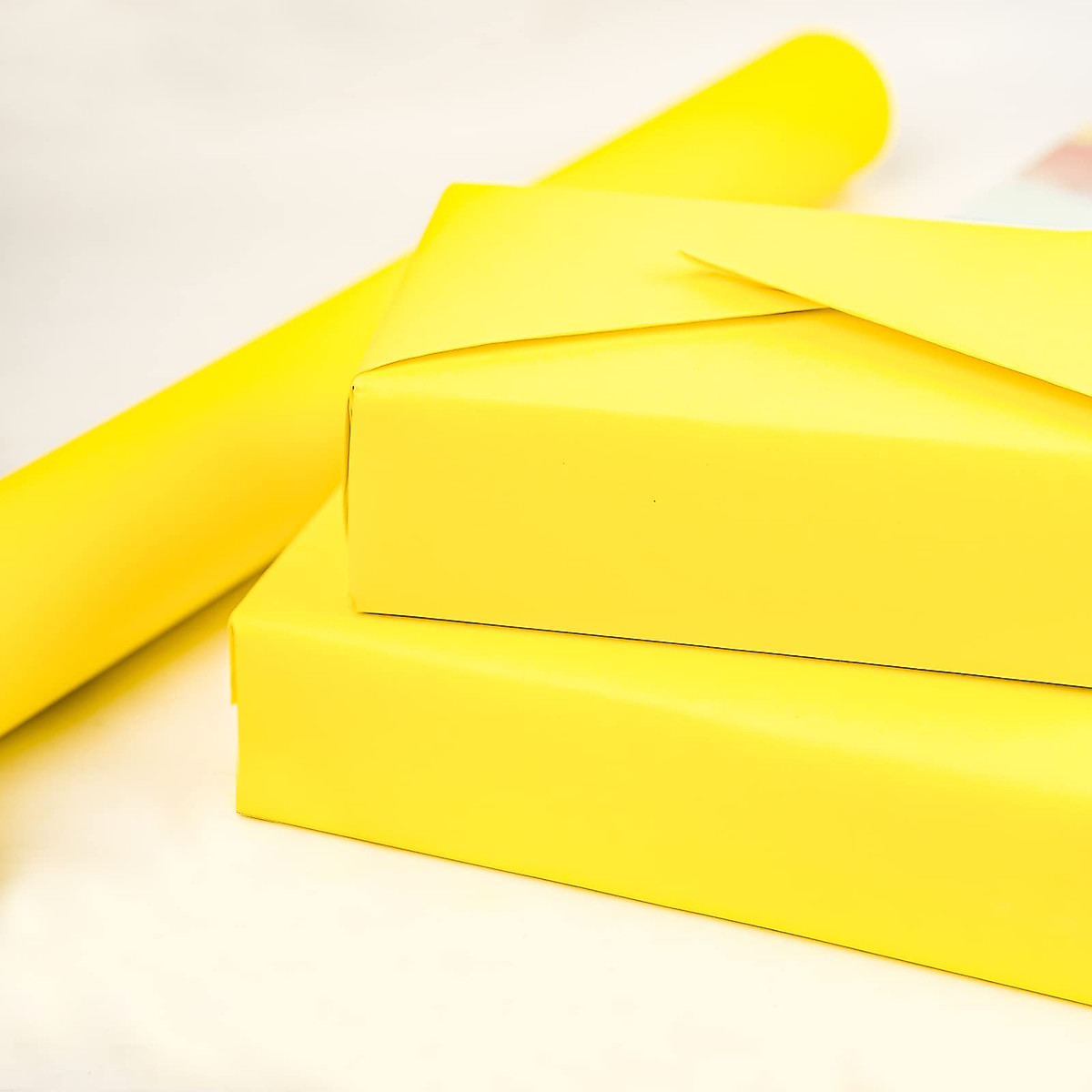 RUSPEPA Kraft Paper Roll - 17.5 inches x 32.8 feet - Recyclable Paper Perfect for Wrapping, Craft, Packing, Floor Covering, Dunnage, Parcel, Table Runner, Yellow