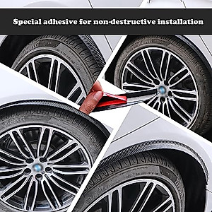 Hawyet 4 PCS Car Wheel Eyebrow Arch Trim Lips Strip, Car Wheel Eyebrow Arc Decorative Strip, Universal Fender Edge Lips Protector (Carbon Fiber Black)