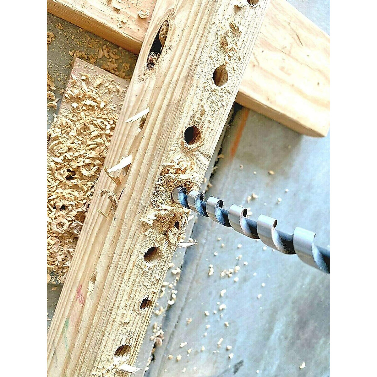 Auniwaig Auger Drill Bit Wood Hex Shank 14mm Cutting Dia High Carbon Steel for Electric Bench Drill Woodworkingpentry