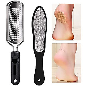 Oneleaf 2PCS Professional Pedicure Rasp Foot File Cracked Skin Corns Callus Remover for Extra Smooth and Beauty Foot (Black) (Black)