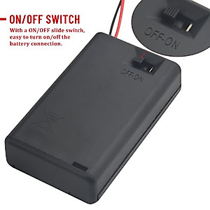 WMYCONGCONG 10 PCS 3 AAA 4.5V Battery Holder with Switch 3X 1.5V AAA Battery Holder with Leads