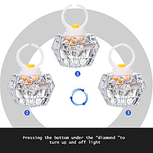 Hicarer 8 Pieces Light up Rings LED Flashing Bachelorette Rings Plastic Diamond Ring Glow in The Dark Ring for Birthday Wedding Bridal Shower Party Favors Supplies(White)