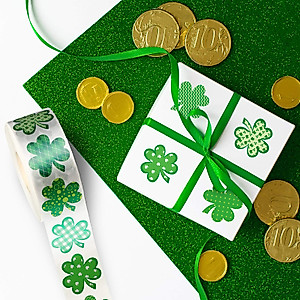 1500 Pcs St. Patrick's Day Shamrock Sticker Irish Roll Self Adhesive Stickers Labels Shamrock Decals for Envelope Seals Gift Box 1.5 Inch Clover Seal Decals for St. Patrick's Day Party Decorations