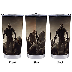 TKJMCSW Many Zombie Travel Mug 20 Oz Tumbler Travel Coffee Mug Insulated Coffee Mug Water Bottle Stainless Steel Insulated Tumblers Insulated Cup Tumbler Cup Coffee Mug with Lid