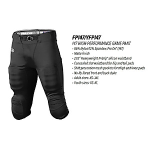 Rawlings FP147 High Performance Football Pants | Practice/Game Use | Youth Sizes | Multiple Colors, White, Large