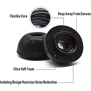 Zotech Fit in Case Replacement 3 Pairs Memory Foam Ear Tips for Apple Airpods Pro 1st & 2nd Gen (S/M/L)