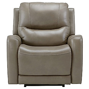 Signature Design by Ashley Galahad Zero Wall Recliner with Power Headrest, Brown