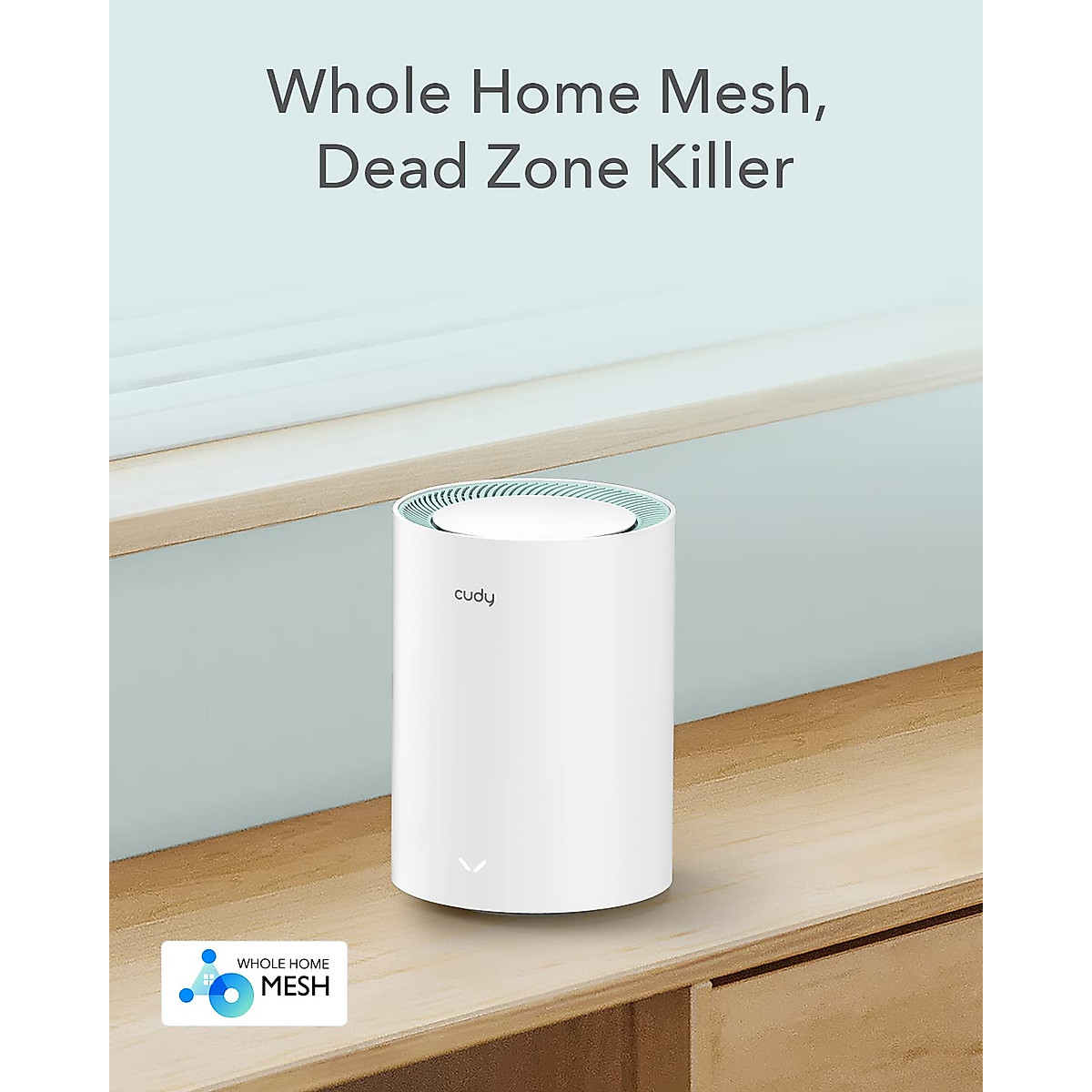 Cudy AC1200 Gigabit Whole Mesh WiFi System, Dual Band, WiFi Extender, High Gain Antennas, VPN, Cloudflare, Connect Up to 100 Devices, M1300 1-Pack