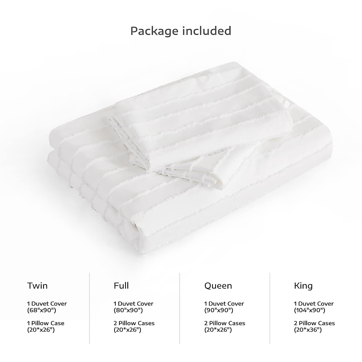 YUNDO Duvet Cover Queen Size Set, Ultra Soft Washed Microfiber Queen Comforter Cover Set, 3 Piece Bedding Set, 1 Duvet Cover with 2 Pillow Shams, 90 X 90 Inches (Queen, White)