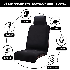 INFANZIA Premium Waterproof Seat Cover Towel Protector Neoprene Universal Fit, Upgraded 100% Washable & Removable Non-Slip Sweat Carseat Towel Covers, Perfect for Gym/Yoga/Workout
