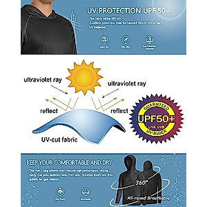 BIYLACLESEN Outdoor Shirts for Men Lightweight Workout Shirts Hiking T-Shirt Mens Quick Dry Shirt Long Dry Fit Long Sleeve Shirts Men with Hoodie Black