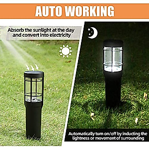 HFVLITE 8-Pack Solar Pathway Lights, RGB Color Changing+Daylight LED Solar Lights Outdoor Landscape Lights, IP65 Waterproof Garden Decor Light for Path Walkway Driveway Patio Yard Lawn