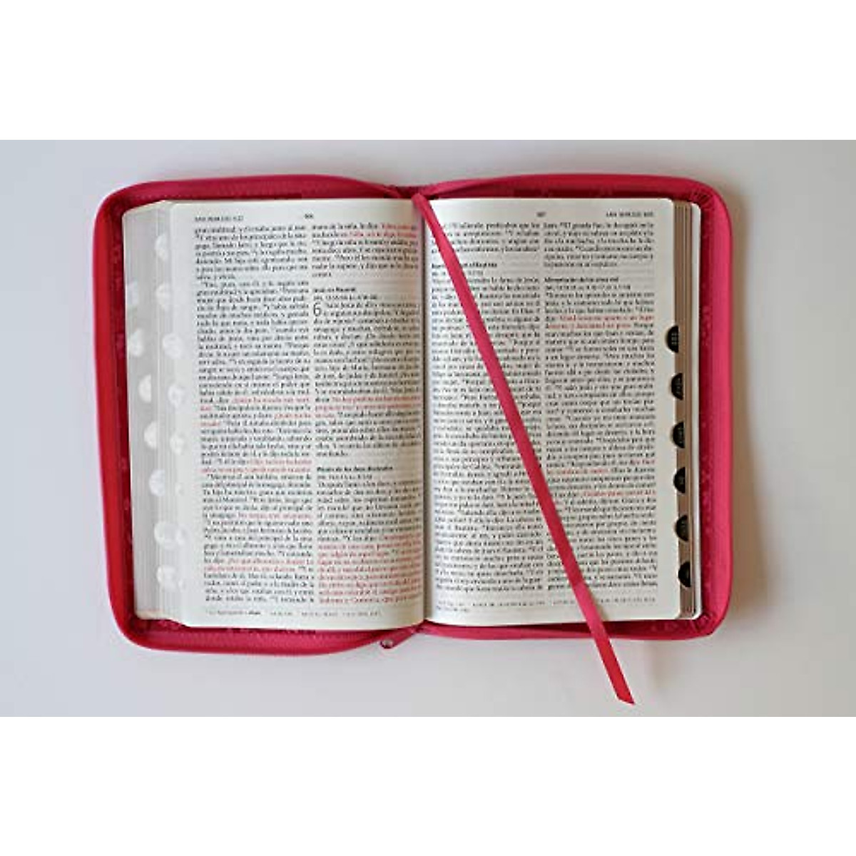 Biblia Reina Valera 1960 letra grande. Símil piel fucsia, cremallera, índice, ma nual / Spanish Bible RVR 1960. Handy Size, Large Print, Leathersoft