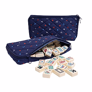 Linda Li New! - American Mahjong Set The Artisan Collection: Butterfly Series – in Blue Nautical Soft Bag