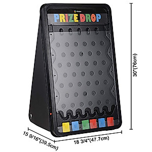 WinSpin 30"x19" Prize Drop Board Foldable Stand Disk Drop Board Game Customizable 6 Slots with 10 Pucks for Carnival Tradeshow Party, (with Multi-Colored LED Light)