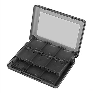 Game Card Case, 28 in 1 Plastic Game Card Case Cartridge Storage Box for 3Ds Dsl Dsi Ll Game Cards(Black)