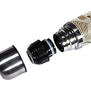 sdfsdfsd 17 oz Vacuum Insulated Stainless Steel Water Bottle Sports Coffee Travel Mug Flask Genuine Leather Wrapped BPA Free, Paris Vintage Newspaper Background