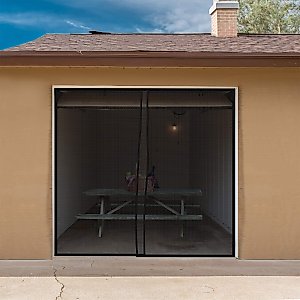 Pure Garden One Car Garage Door Screen – Heavy-Duty Weighted Mesh Curtain with Magnetic Closure for Mosquito, Insect, and Sun Protection