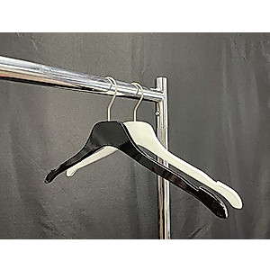 NAHANCO Equinox Wooden Shirt Hanger, 17" - High Gloss Black, 50/CTN