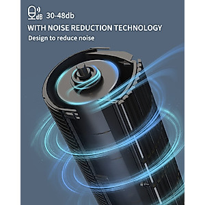 VEOHAUT Tower Fan-Oscillating Fan for Home, Quiet, Cooling, LED Display, 12-Hour Timer, 36'' Electric Black Standing Bladeless Fan with Remote for Bedroom, House, Office, Living Room