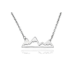 Quan Jewelry Mountain Pendant Necklace for Men and Women, Adventure and Outdoor Lovers, Mountains Jewelry Gift with Greeting Card