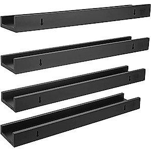 kieragrace FN00298 Modern Floating-Shelves, Set of 4, Black