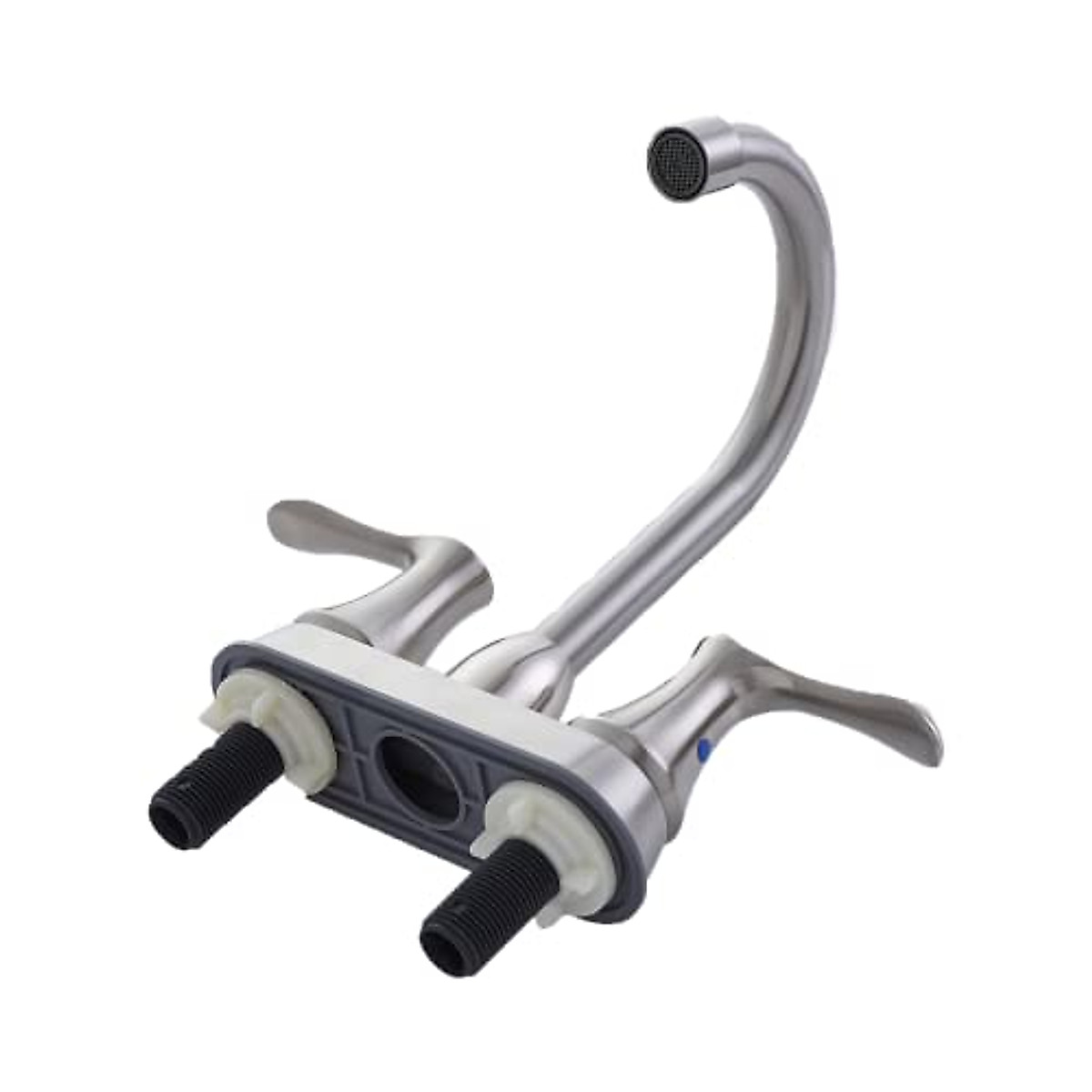 Comllen 2 Handle 4 Inch Brushed Nickel Bathroom Faucet, Modern Camper Centerset Vanity Faucet Brushed Nickel Stainless Steel RV Lavatory Bathroom Sink Faucets 3 Hole