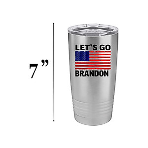 Rogue River Tactical Funny Let's Go Brandon 20 Ounce Large Stainless Steel Travel Tumbler Mug Cup