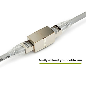 trueCABLE Shielded Cat6 Inline Coupler, PoE++ (4PPoE), UL Listed, ETL Verified, ANSI/TIA 568-2.D Cat 6 Performance Compliant, Female to Female RJ45 Couplers, 6 Pack