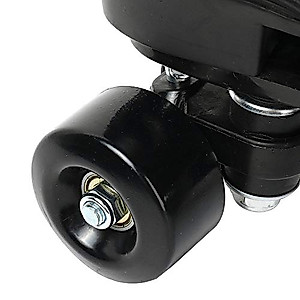 Redson Womens Roller Skates Four-Wheels Artificial Leather High-top Roller Skates Perfect Indoor Outdoor Adult Roller Skates with Bag (Black Wheel,40-US: 8.5)