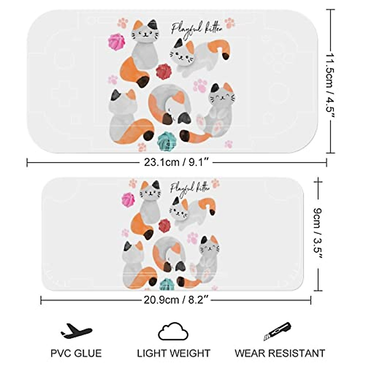 Watercolor Cats Skin Protective Film Sticker Game Protector Full Wrap Compatible for Nintendo Switch for Switch Lite