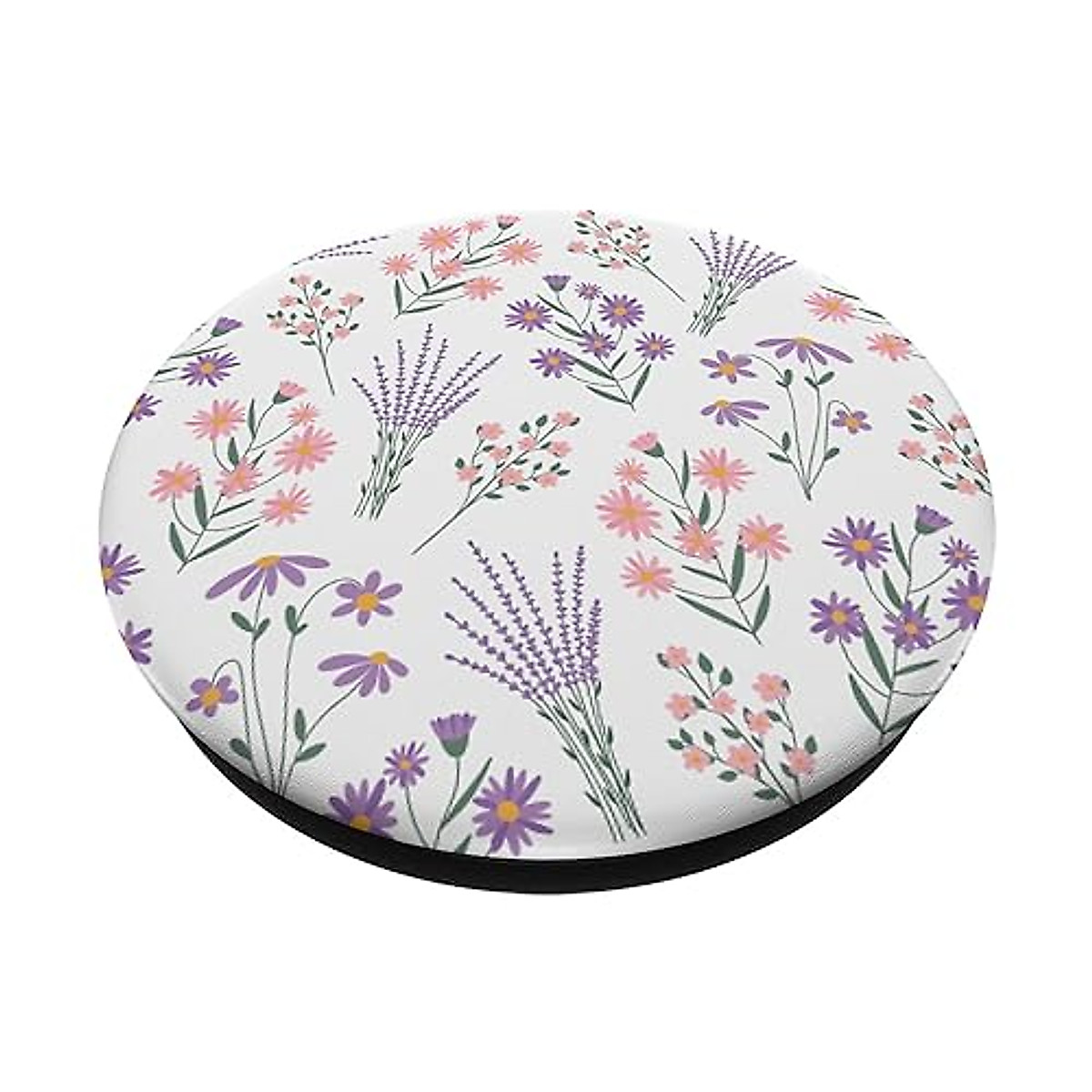 Purple Lavender Flower Botanical Pink Floral Aesthetic White PopSockets Standard PopGrip