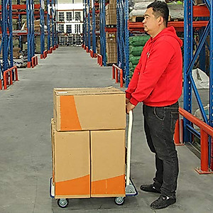 Portable Folding Handcart Multipurpose Trolleys Flatbed Trolley Portable Luggage Cart Handling Helper Foldable Trolley Silent Wheels Multi Function Folding Handcart