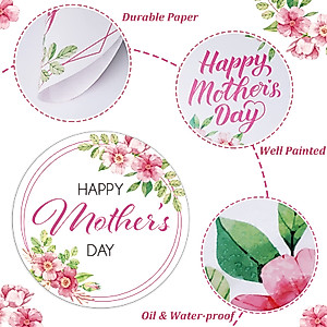 Happy Mother's Day Round Place Mats 13" x 13", Mother’s Day Tableware Supplies for Holiday Party Floral Table Mat Pink Floral Disposable Chargers Dinnerware Paper Place Mats Decorations Favors