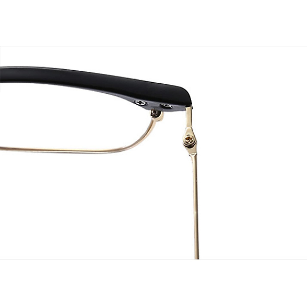 Shiratori Vintage Retro Half Frame Horn Rimmed Optics 43mm Clear Lens Glasses Gold