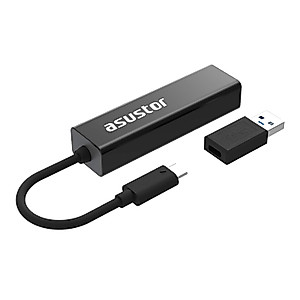 Asustor | AS-U2.5G2 | USB3.2 Gen 2 Type-C to 2.5GBase-T (RJ-45 2.5 Gigabit LAN) Adapter | for MacBook, Chromebook, Windows 10 or 8.1, and Mac OS…