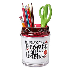 Teachers Gifts Desk Caddy Organizer - Best Teacher Appreciation Gift for preschool, elementary, middle, or junior high school. Great instructor gifts for women or men. (Red)