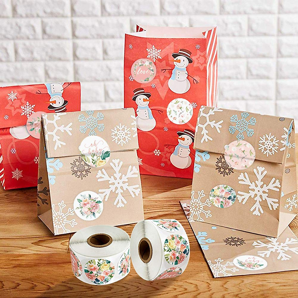 2000pcs Floral Stickers Stickers 1'' 25mm Adhesive Labels Decorative Envelope Seal Stickers for Gifts, Wedding,Birthday, Party,Packaging for Small Business