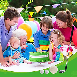 Golf Ball Birthday Candles, Golf Birthday Party Decorations, Golf Cake Topper, Mini Golf Club for Golf Sport Themed Birthday Decorations (White, Iron)