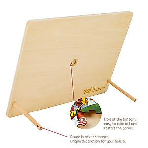 Toi 24 PCs Wooden Puzzles for Kids Toddlers Animal Jigsaw Puzzles with Wooden Bracket Age 3+ Educational Preschool Toys,Construction Car