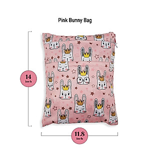 CasenBag Pink Wet and Dry Diapers Bag with Wet Wipes Cases KT-WDCB-008