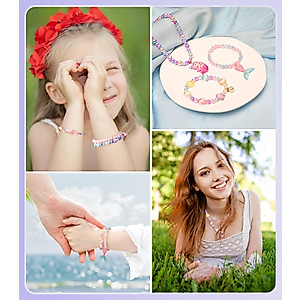 DUDUCOFU 900Pcs Mermaid Bracelet Making Kit + 30 Pack White Velvet Hangers