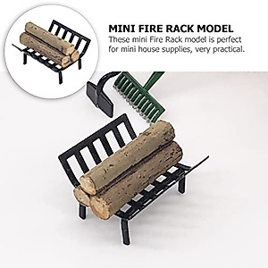 Alasum Outdoor Furniture Outdoor Furniture Miniature BBQ Grill Oven Model Roasting Cart Firewood Rack Holder 1:12 Furniture Garden Lawn Fireplace Photography Props Kids Toys Kids Toys