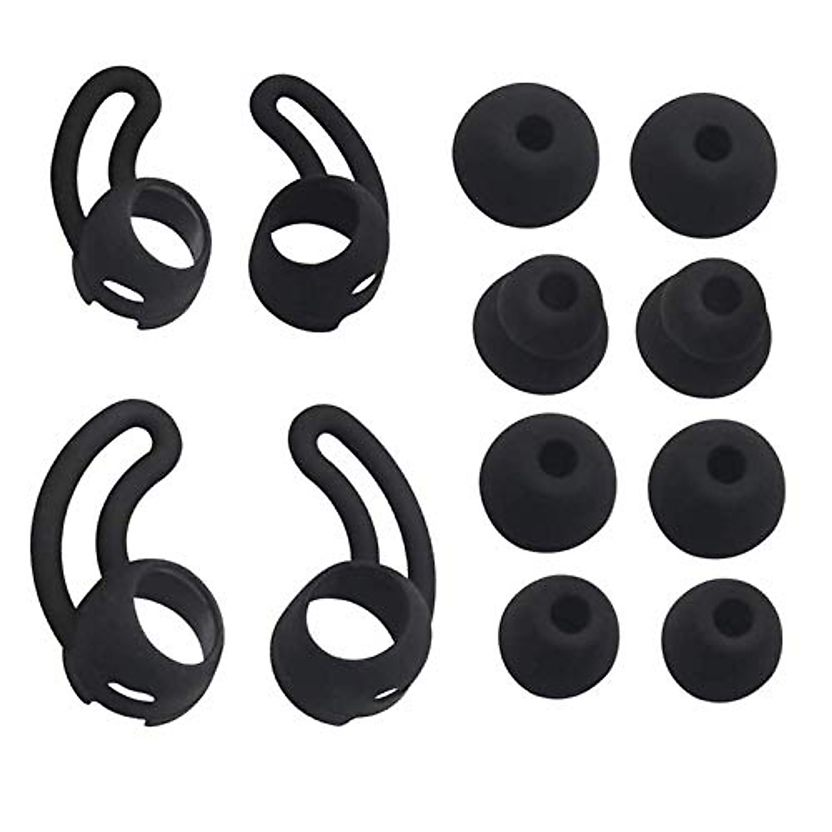 Zotech Replacement Earpads Eartips Earbuds Ear Hooks for Beats Flex Urbeats BeatsX Beats Tour. Soft Wing Tips 2 Size 2 Pairs & Ear Tips 4 Size 4 Pairs (Black)