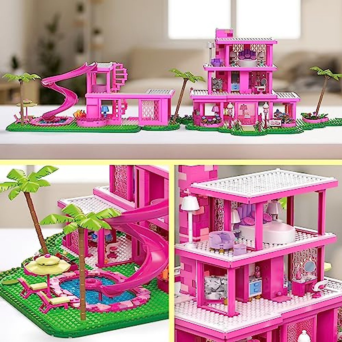 Barbie MEGA Barbie The Movie Building Toys for Adults, DreamHouse Replica with 1795 Pieces, Barbie and Ken Micro-Dolls and Accessories, for Collectors