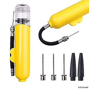 2x Ball Pump - Super Compact - Dual Action (Pumps Air when you Push and Pull) - For Sport Balls (Basketball, Soccer, Football, Rugby, Volleyball, Yoga, etc.) and Inflatables (Beach Balls, Pool Floats)