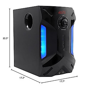 Rockville HTS56 1000w 5.1 Channel Home Theater System/Bluetooth/USB+8" Subwoofer, Black