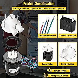 DearChan APTA92P10WD1 Water Pump Motor Assembly For Hoshizaki APTA92P10WD1 Ice Machine Equivalent, 120V 53.4W 0.4 Amp, Replace for KM500MAH, KM630MAH, KM900MAH